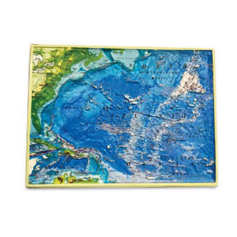 Ocean FLoor Raised Relief Map 18" X 24" - Supertek Scientific